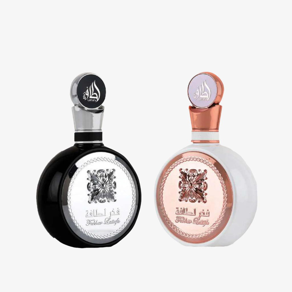Fakhar Black Men and Fakhar Rose Women Lattafa Perfume Set – Hana Fragrance